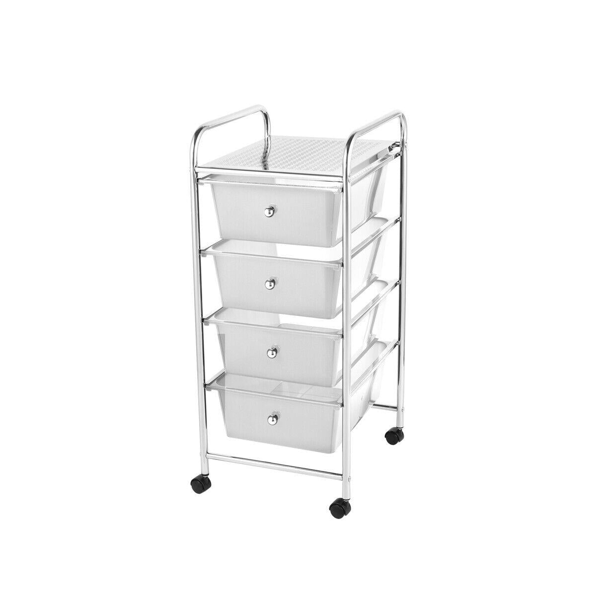 4 Drawer Storage Trolley - Clear – HamptonandStewart